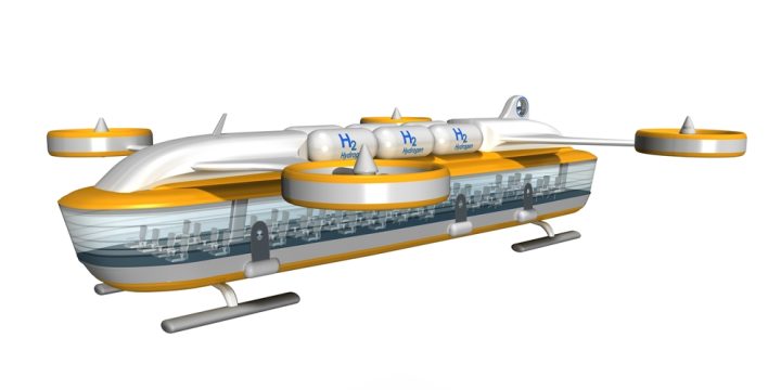 3d,Hydrogen,Air,Taxi,With,Panoramic,Cabin,,Isolated – Unmanned airspace